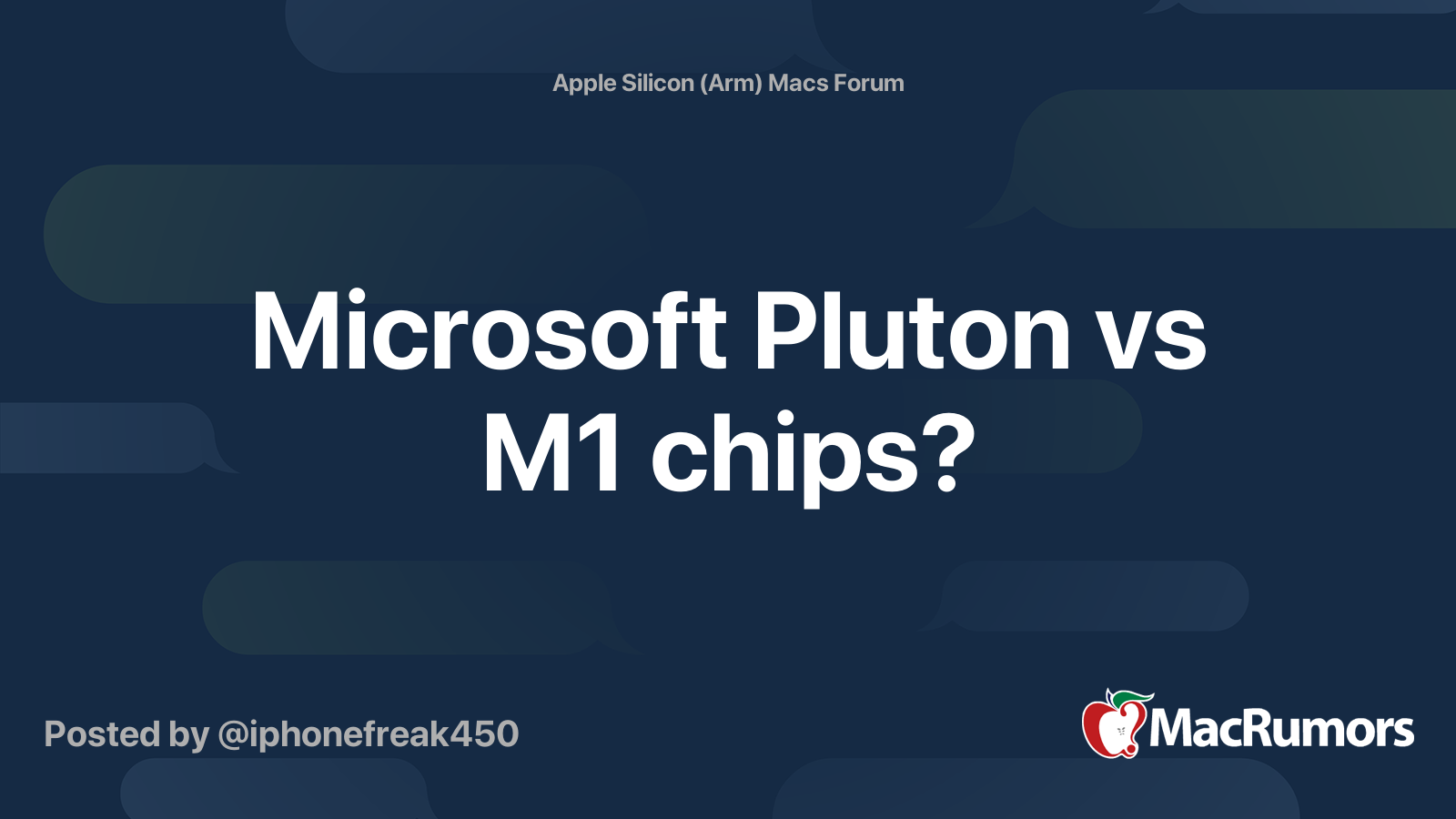 Microsoft Pluton vs M1 chips? | MacRumors Forums