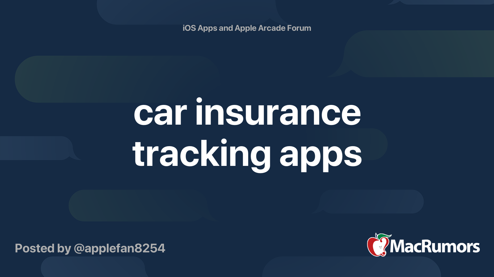 car insurance tracking apps | MacRumors Forums