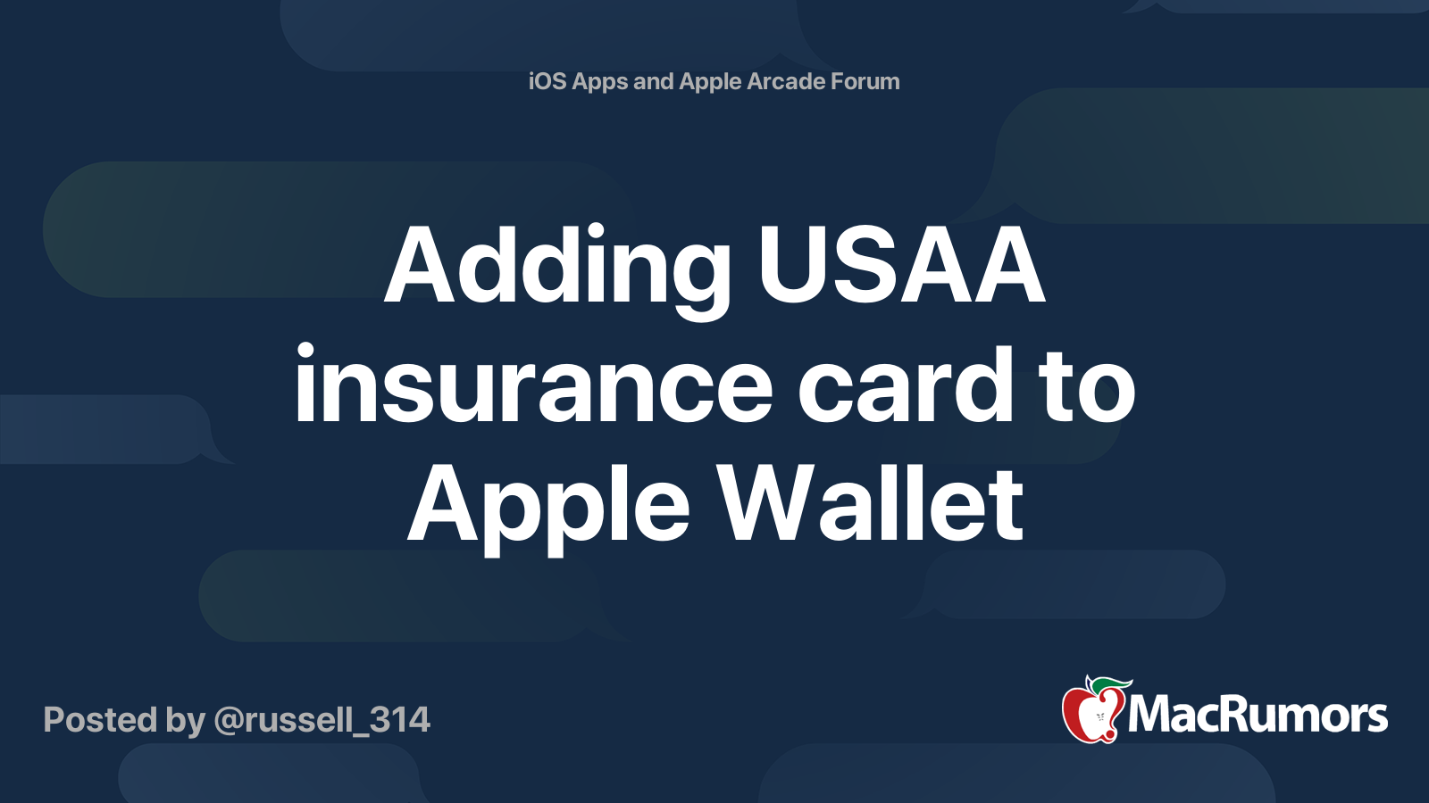 Adding USAA insurance card to Apple Wallet | MacRumors Forums