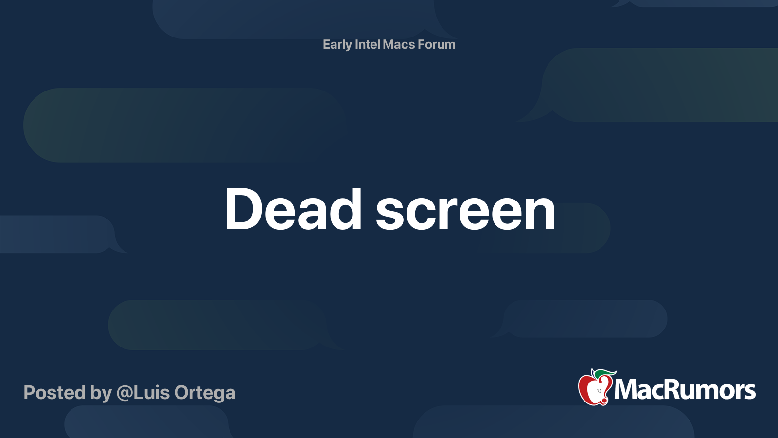 Dead screen | MacRumors Forums