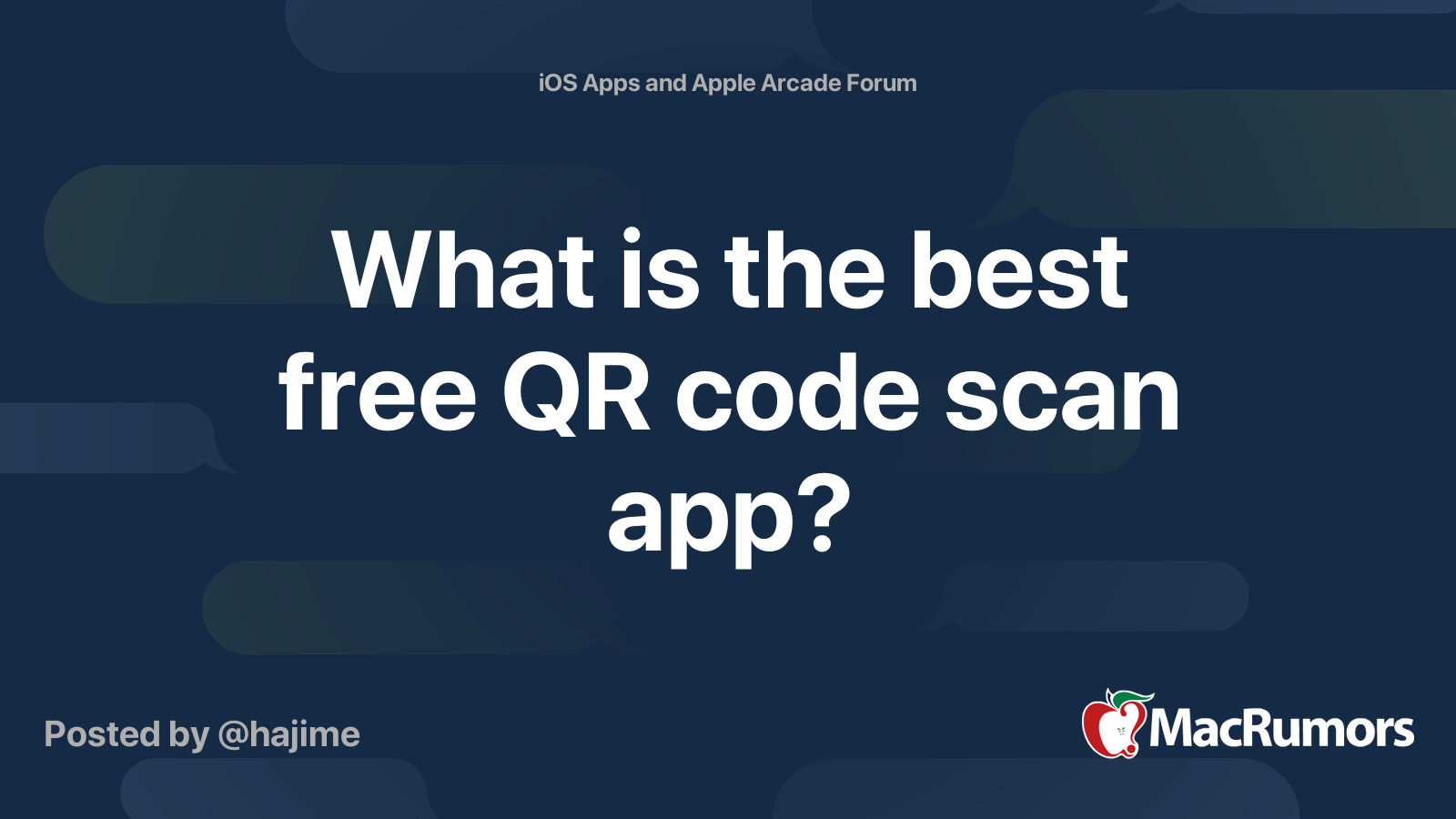 What is the best free QR code scan app? | MacRumors Forums