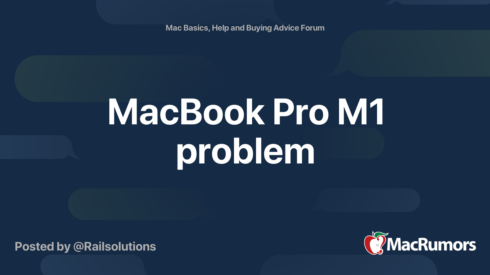 MacBook Pro M1 problem | MacRumors Forums