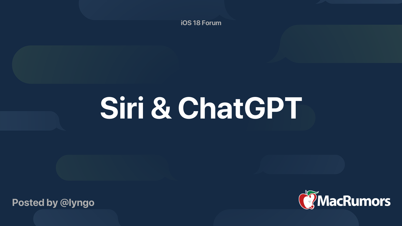 Siri & ChatGPT | MacRumors Forums