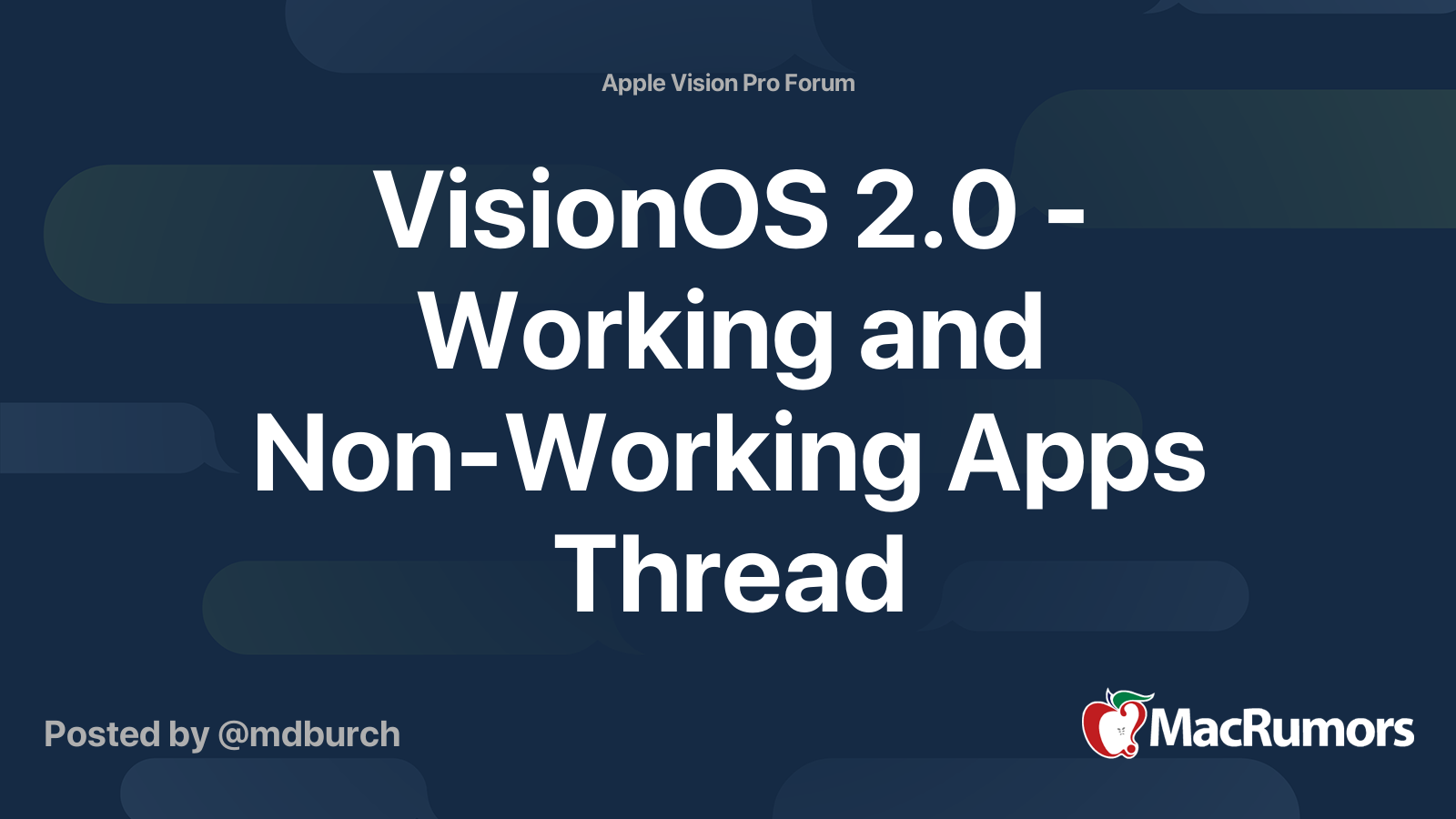 VisionOS 2.0 - Working and Non-Working Apps Thread | MacRumors Forums