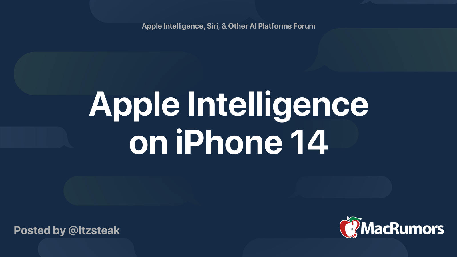 Apple Intelligence on iPhone 14 | MacRumors Forums