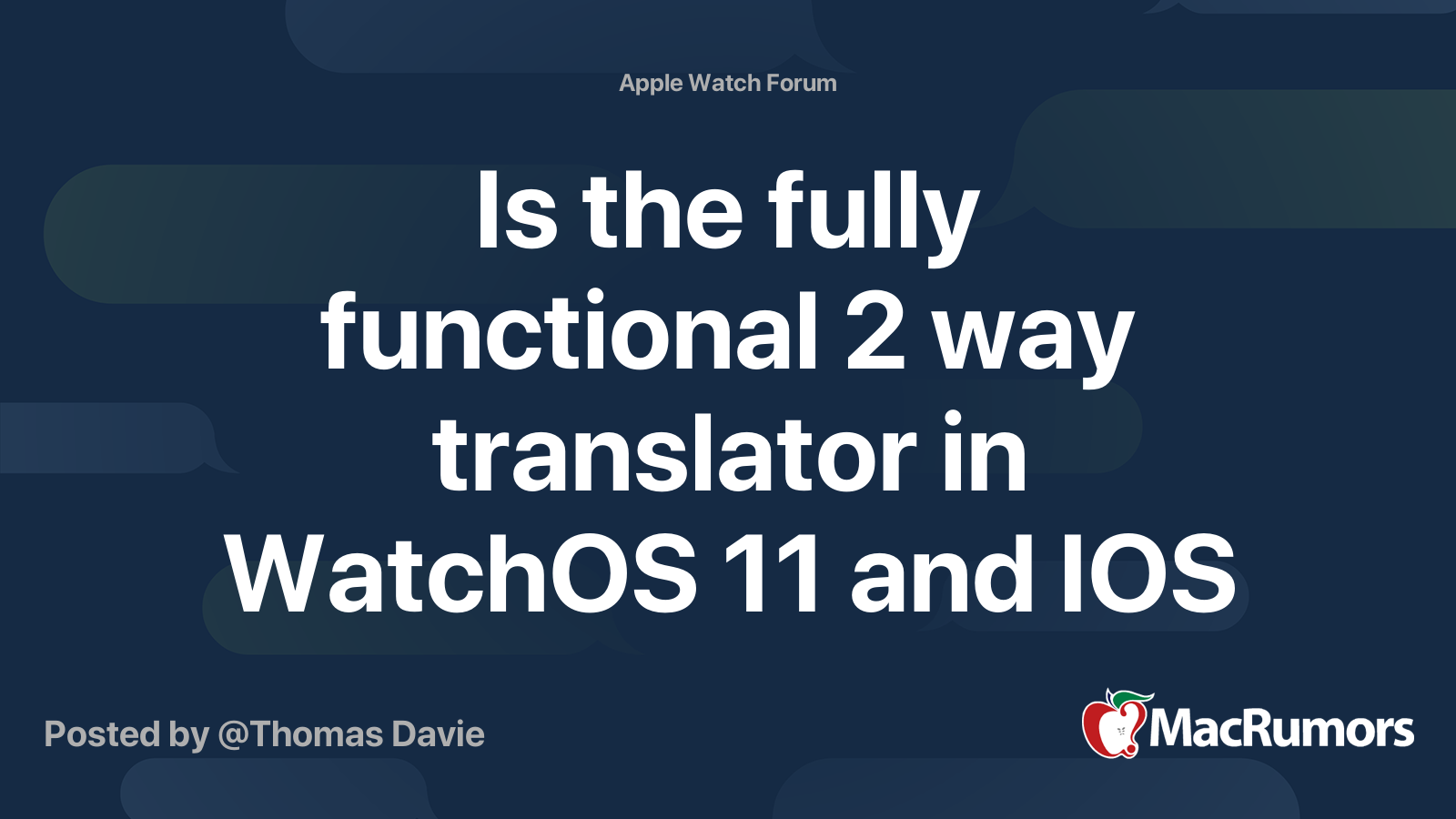 Is the fully functional 2 way translator in WatchOS 11 and IOS 18 new? | MacRumors Forums