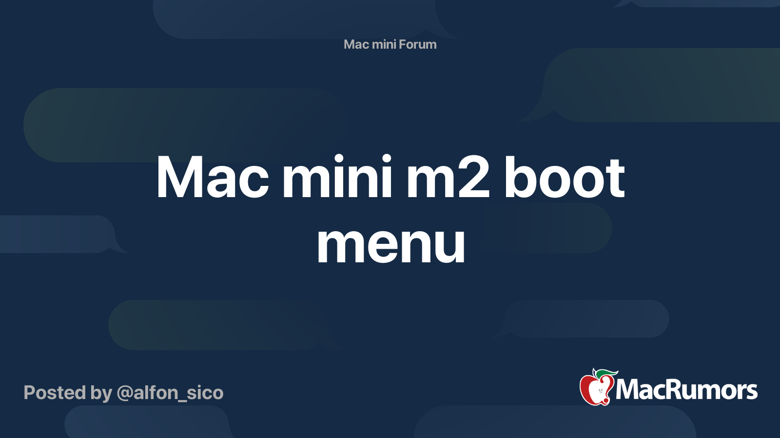 Mac mini m2 boot menu | MacRumors Forums