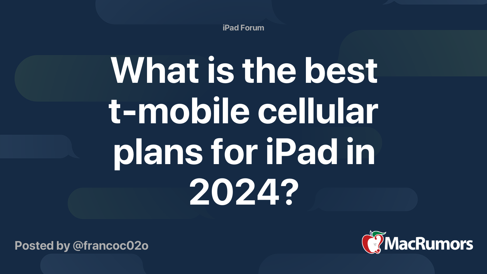 What is the best t-mobile cellular plans for iPad in 2024? | MacRumors ...