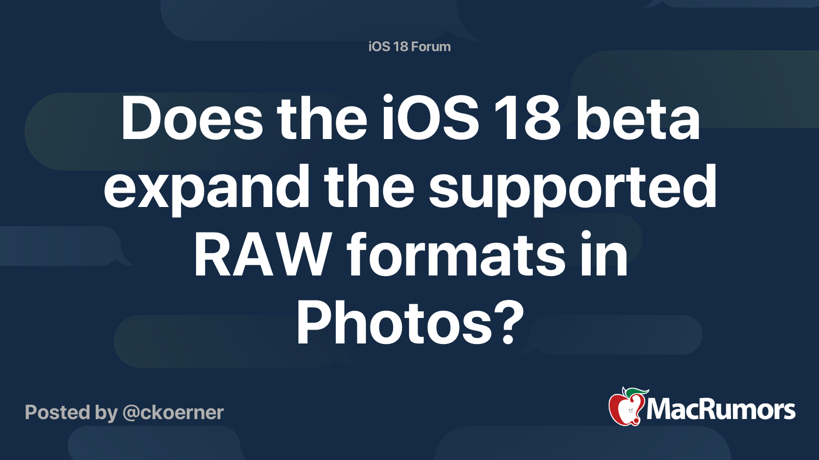 Does the iOS 18 beta expand the supported RAW formats in Photos ...