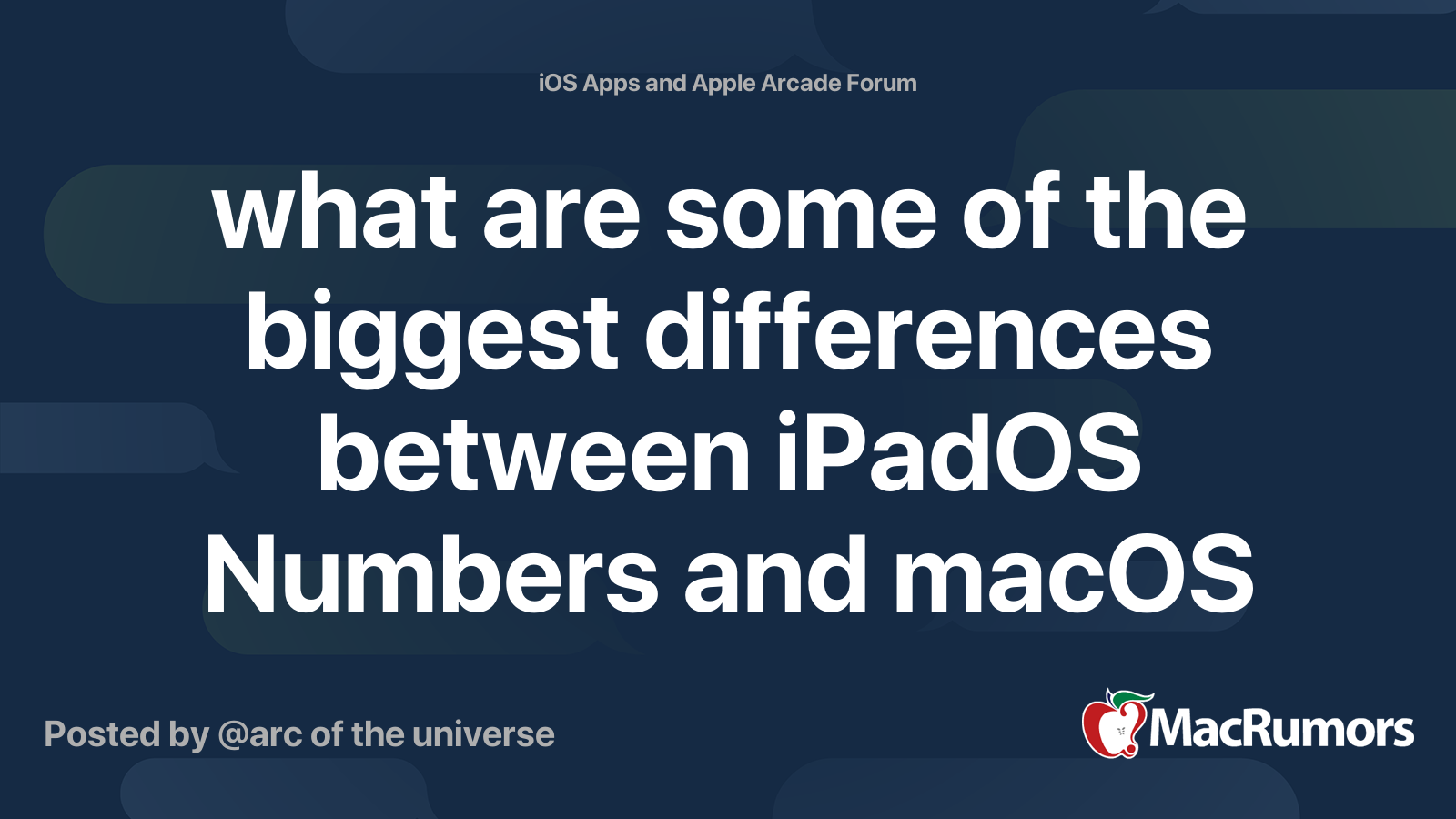 what are some of the biggest differences between iPadOS Numbers and ...