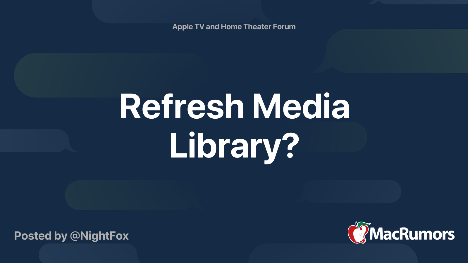 Refresh Media Library? | MacRumors Forums