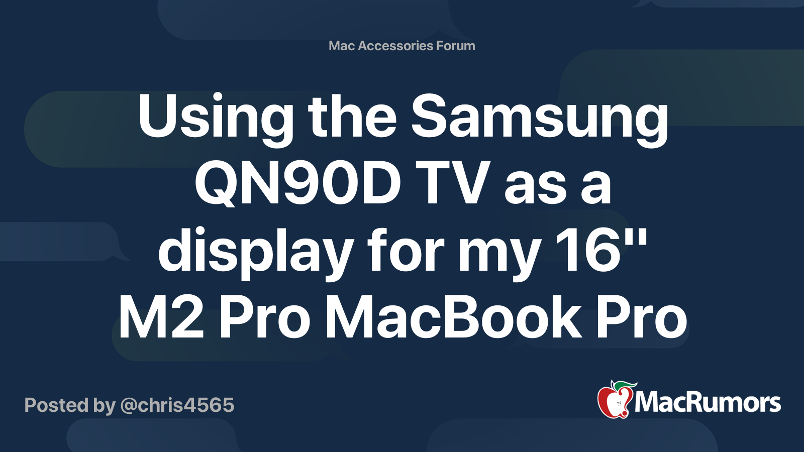 Using the Samsung QN90D TV as a display for my 16" M2 Pro MacBook Pro (EDIT: I got an LG C4 now ...