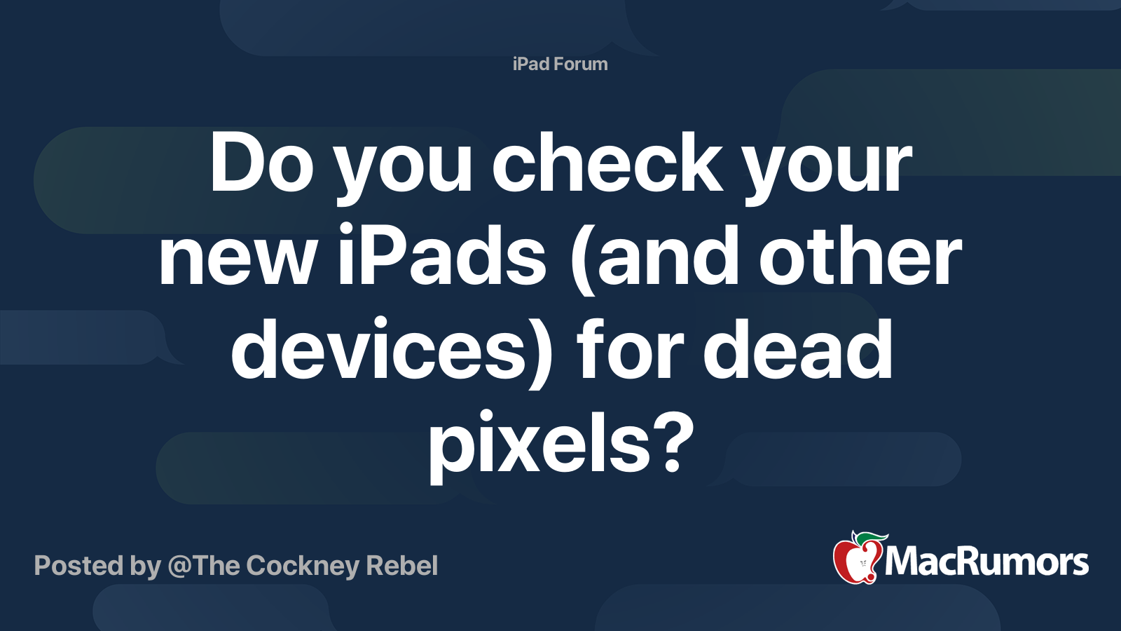 Do you check your new iPads (and other devices) for dead pixels ...