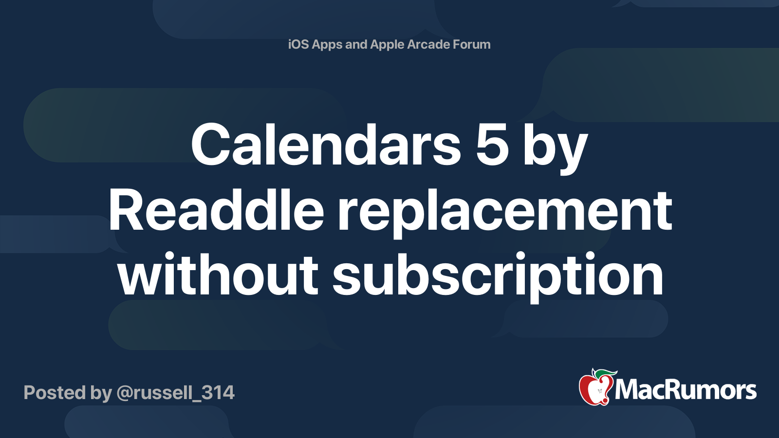 Calendars 5 by Readdle replacement without subscription | MacRumors Forums