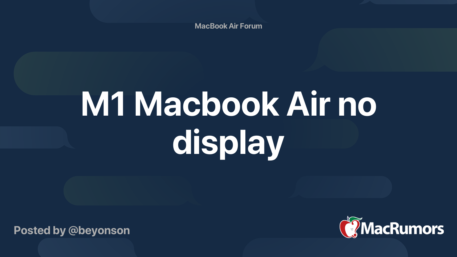 M1 Macbook Air no display | MacRumors Forums
