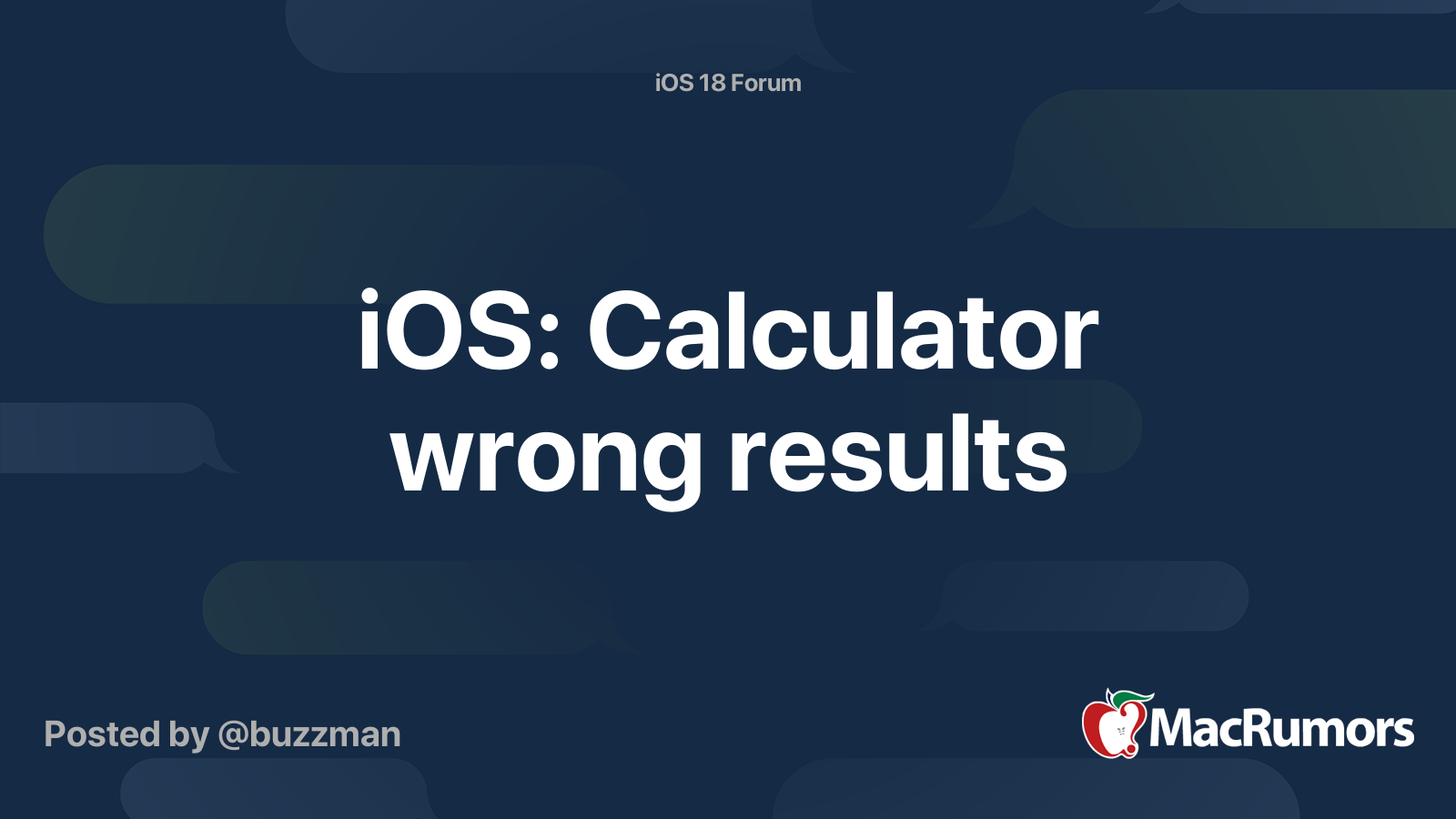 iOS: Calculator wrong results | MacRumors Forums