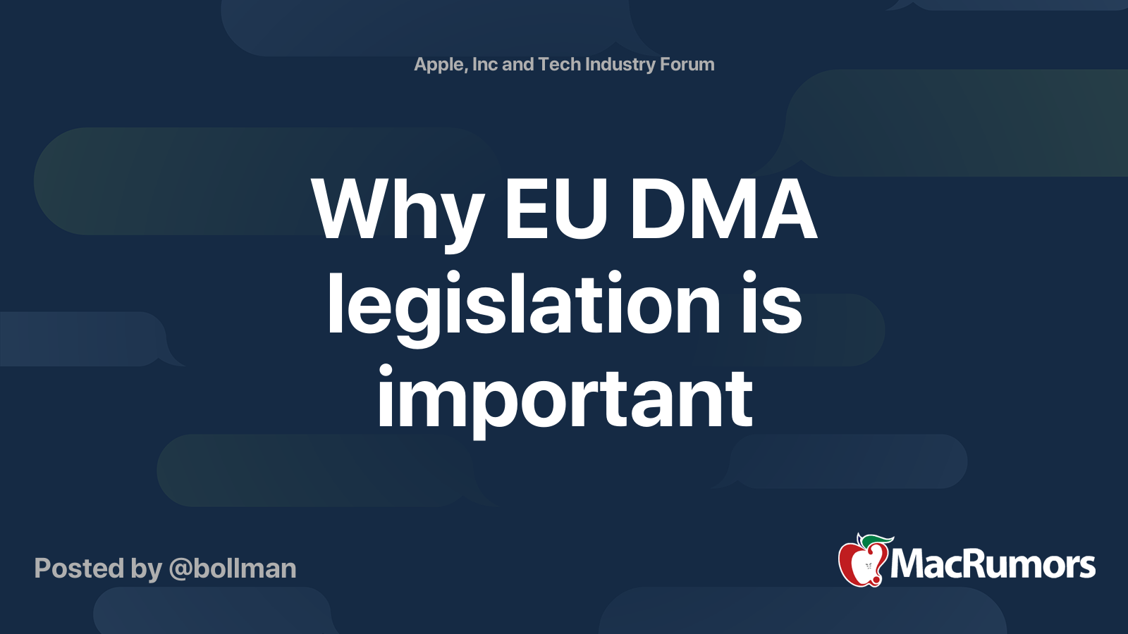 Why EU DMA legislation is important | MacRumors Forums