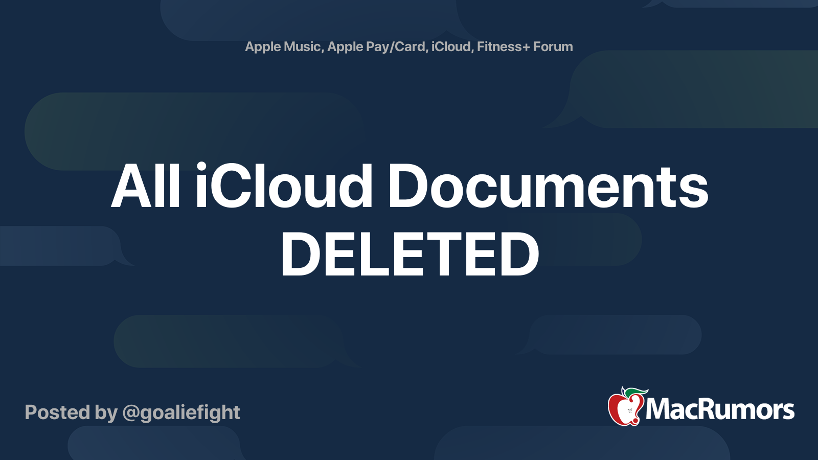 All iCloud Documents DELETED | MacRumors Forums