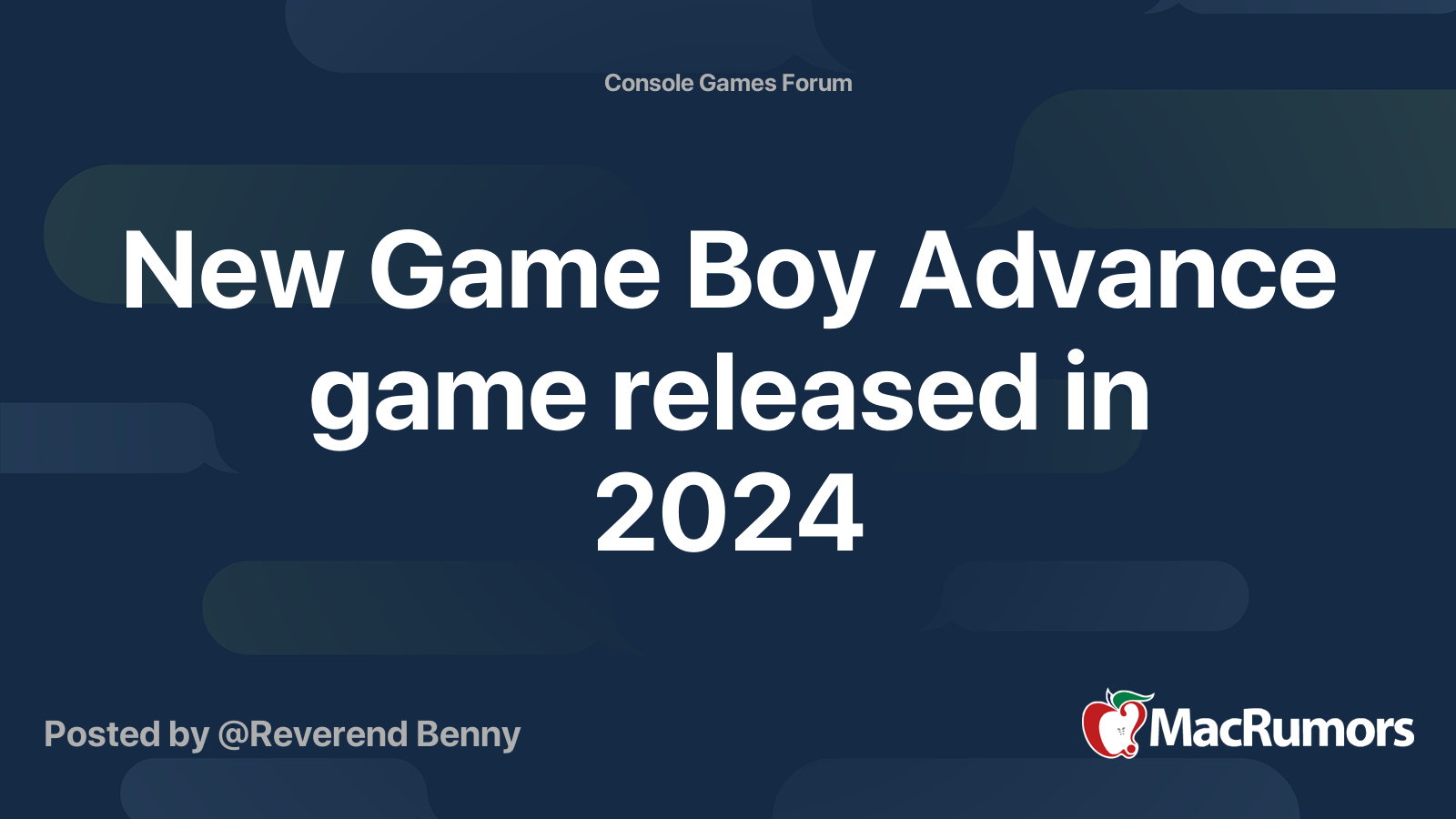 New Game Boy Advance game released in 2024 | MacRumors Forums