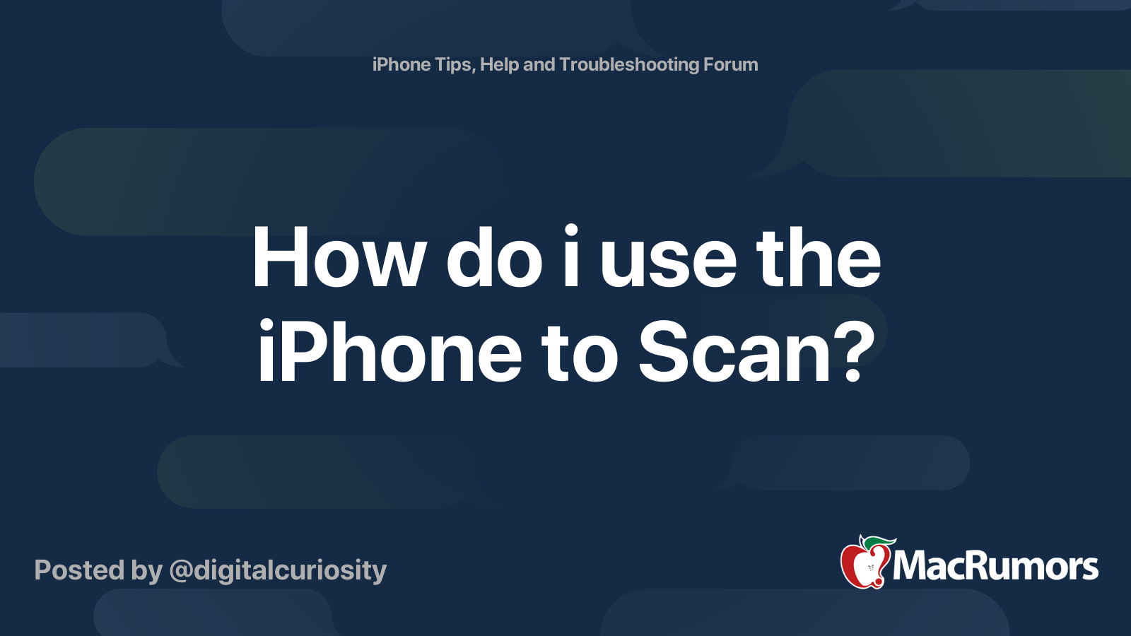 How do i use the iPhone to Scan? | MacRumors Forums