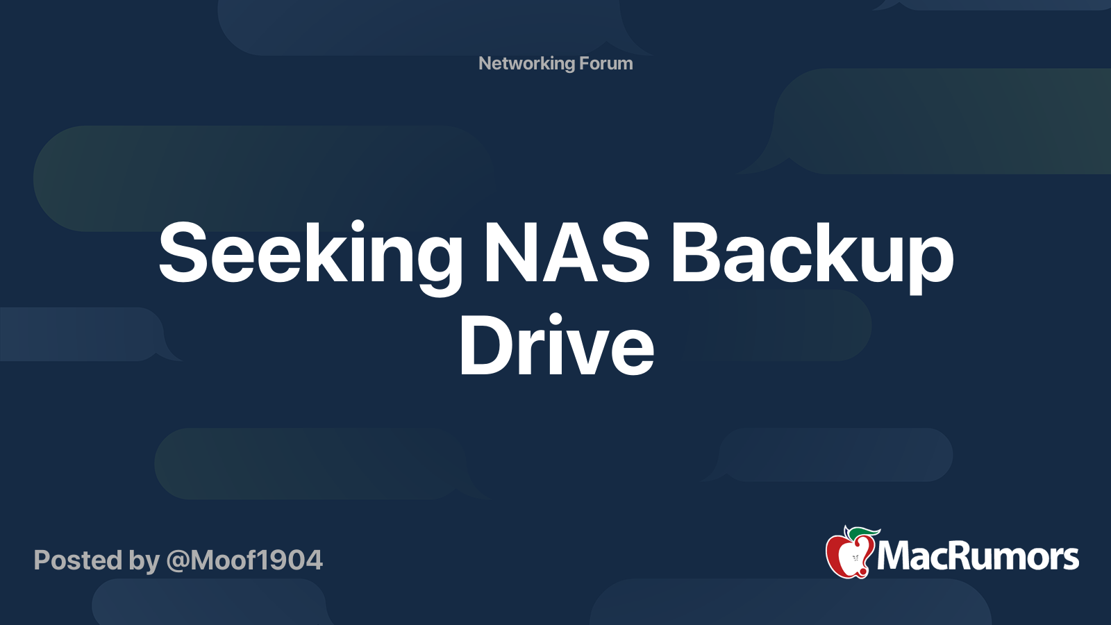 Seeking NAS Backup Drive | MacRumors Forums
