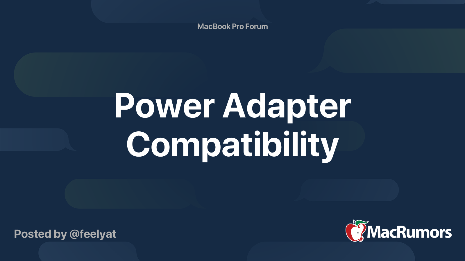 Power Adapter Compatibility | MacRumors Forums
