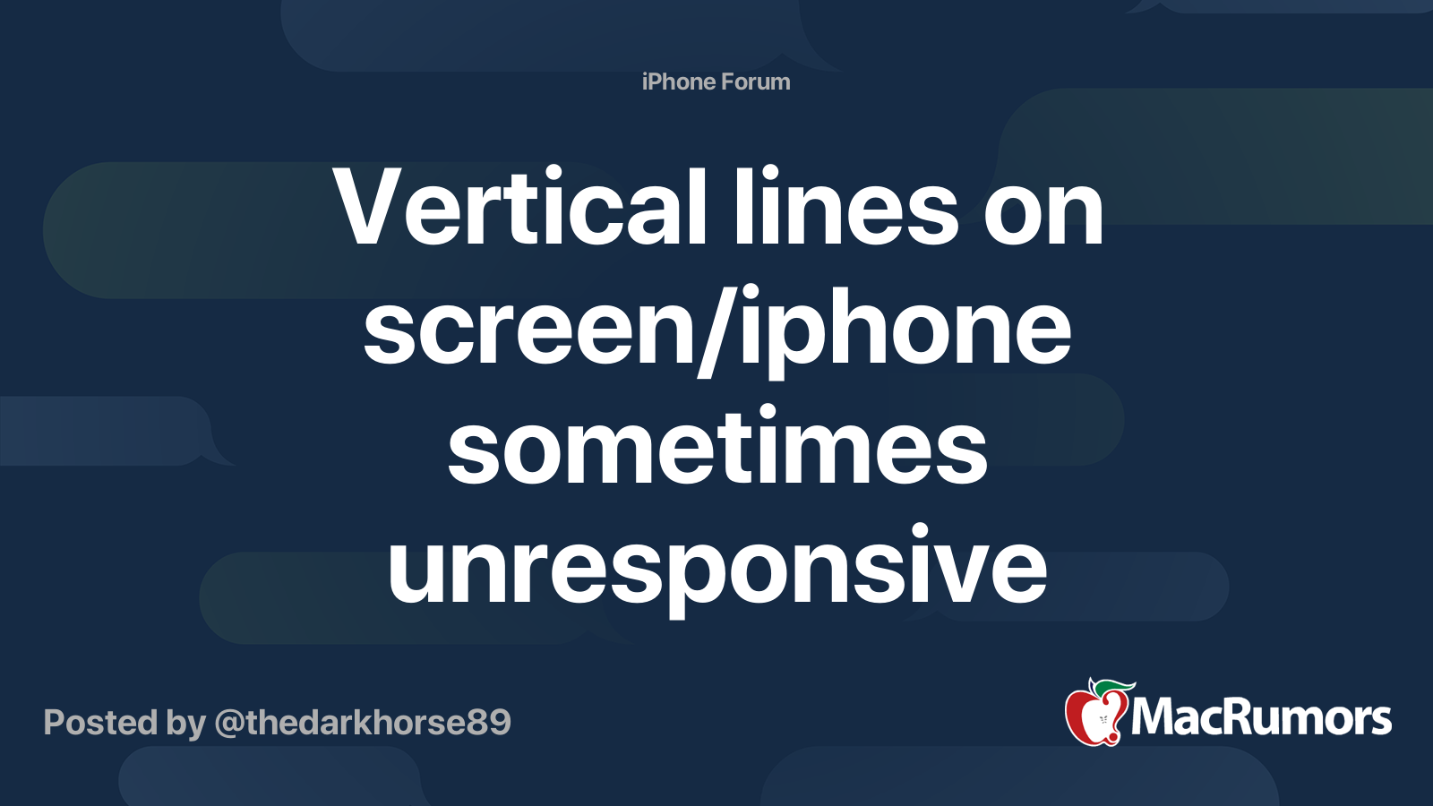 Vertical lines on screen/iphone sometimes unresponsive | MacRumors Forums
