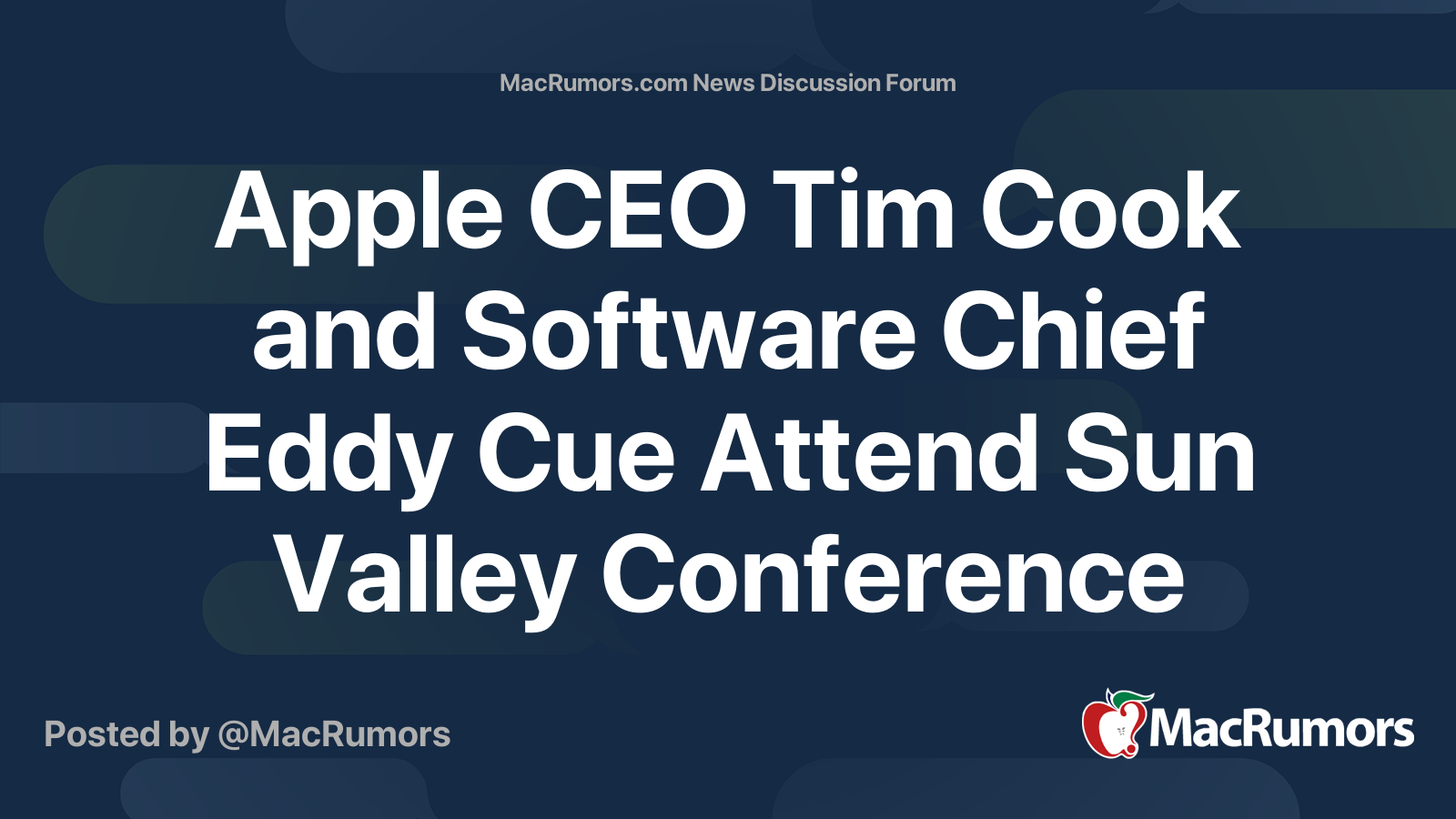 Apple CEO Tim Cook and Software Chief Eddy Cue Attend Sun Valley ...