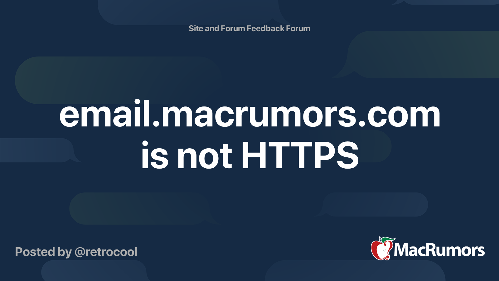 email.macrumors.com is not HTTPS | MacRumors Forums