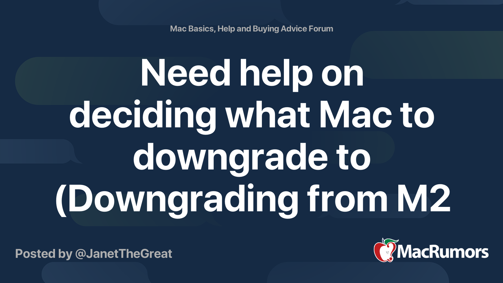 Need help on deciding what Mac to downgrade to (Downgrading from M2 Pro Mac Mini) | MacRumors Forums