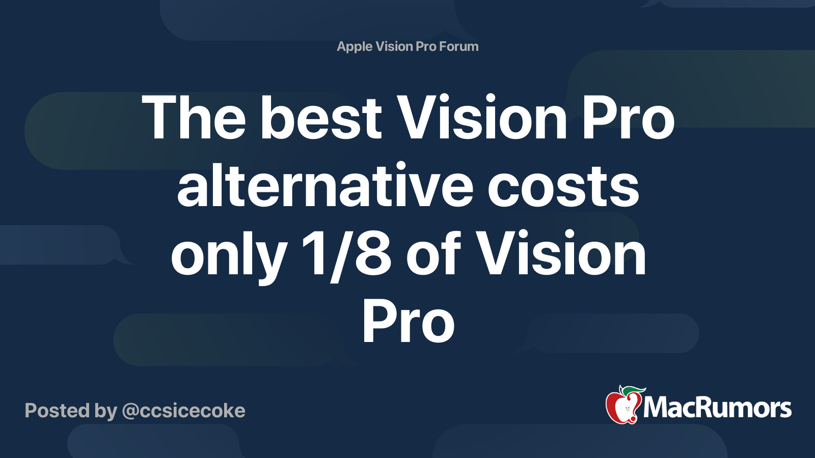The best Vision Pro alternative costs only 1/8 of Vision Pro | MacRumors Forums