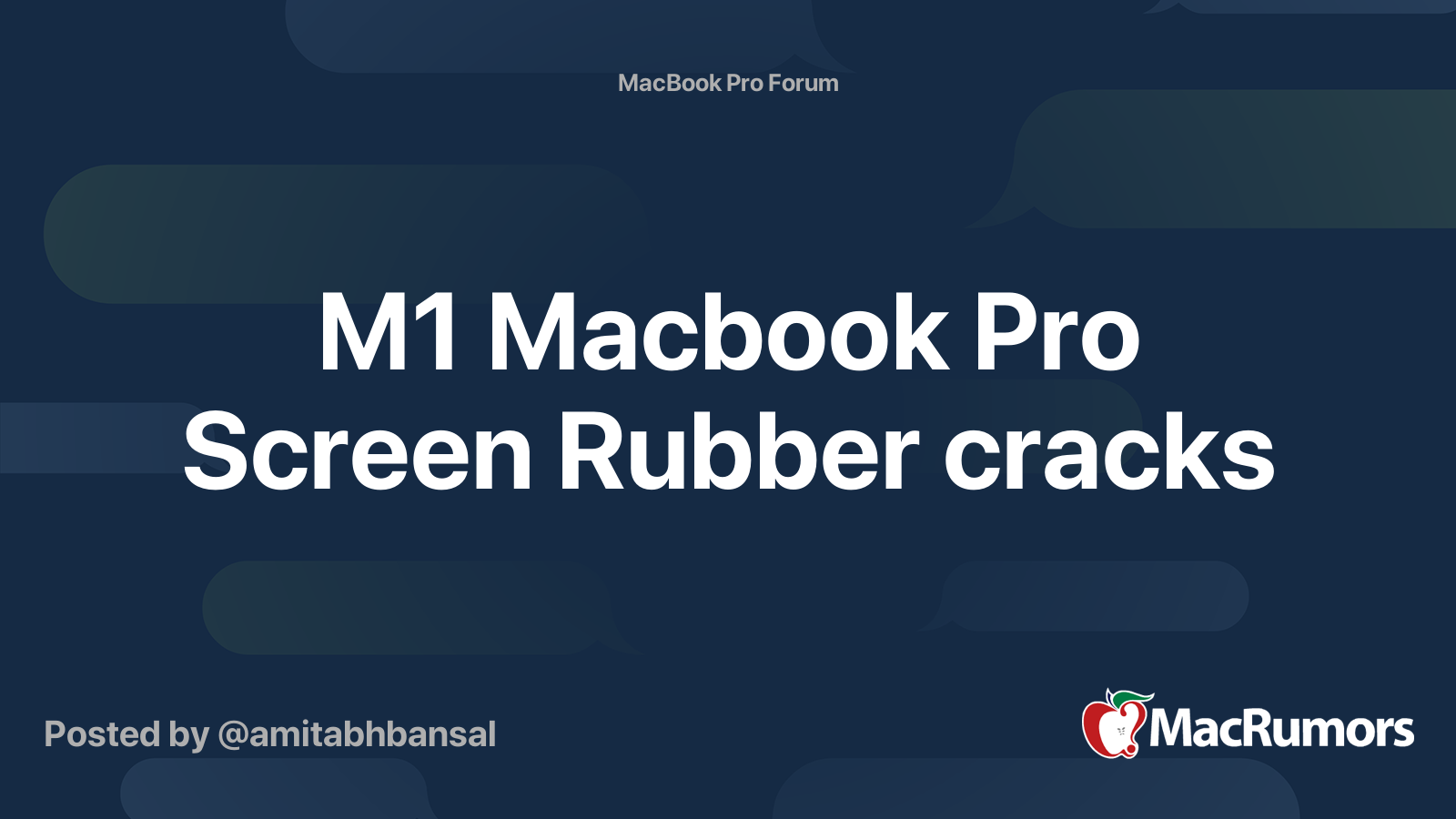 M1 Macbook Pro Screen Rubber cracks | MacRumors Forums