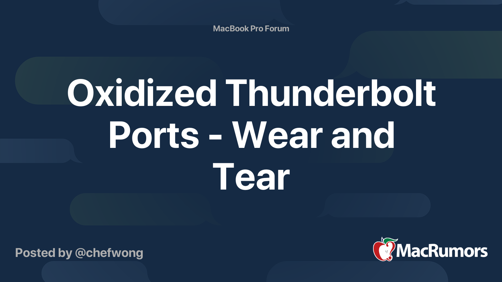 Oxidized Thunderbolt Ports - Wear and Tear | MacRumors Forums