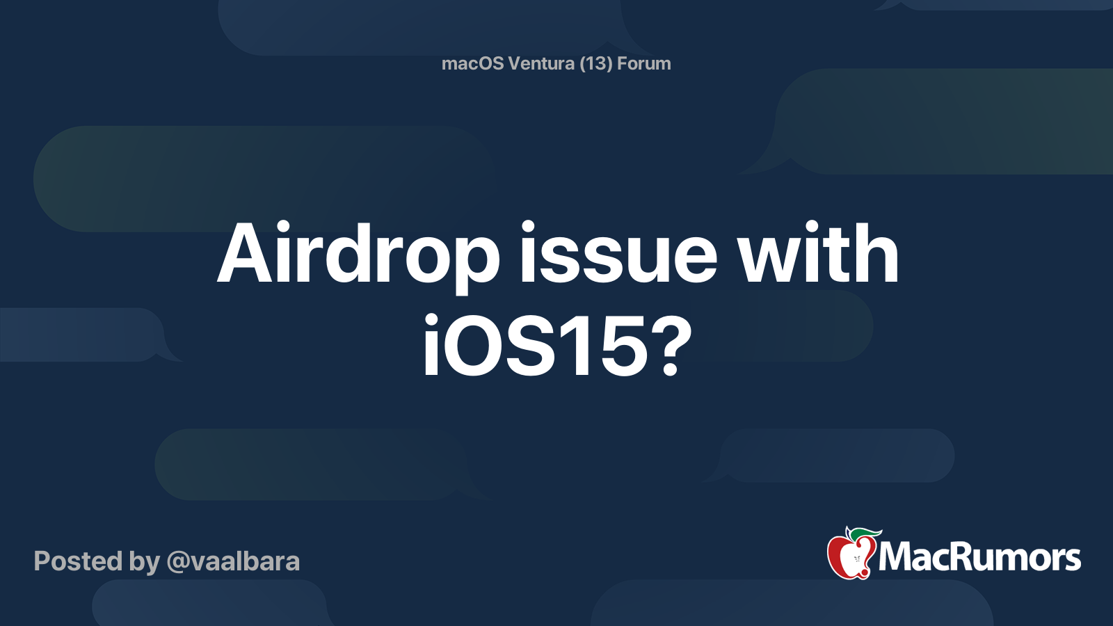 Airdrop issue with iOS15? | MacRumors Forums