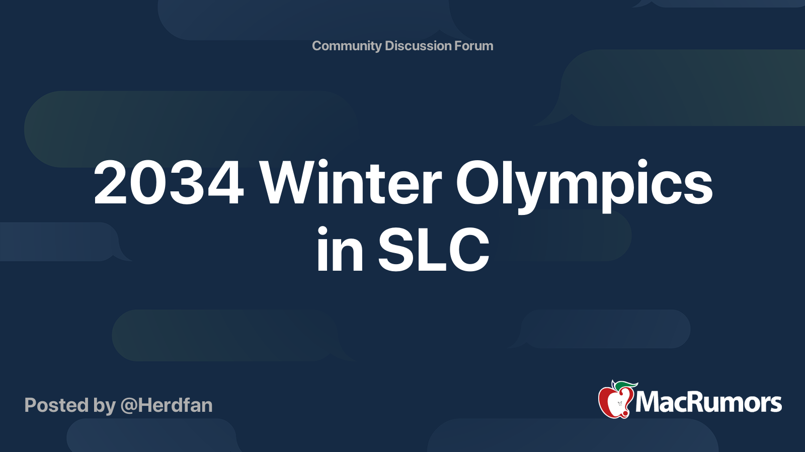 2034 Winter Olympics in SLC | MacRumors Forums