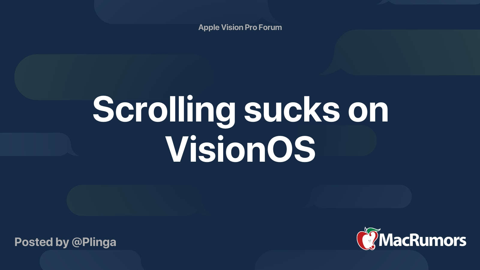 Scrolling sucks on VisionOS | MacRumors Forums