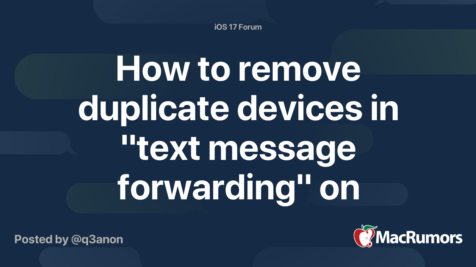 How to remove duplicate devices in "text message forwarding" on iPhone ...