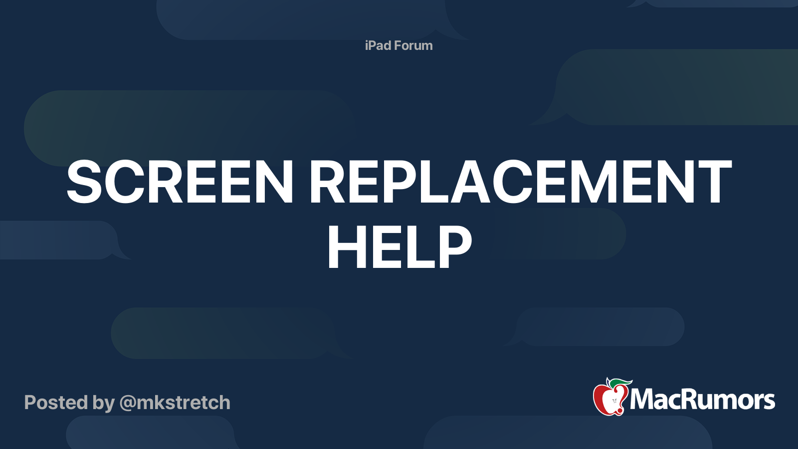SCREEN REPLACEMENT HELP | MacRumors Forums
