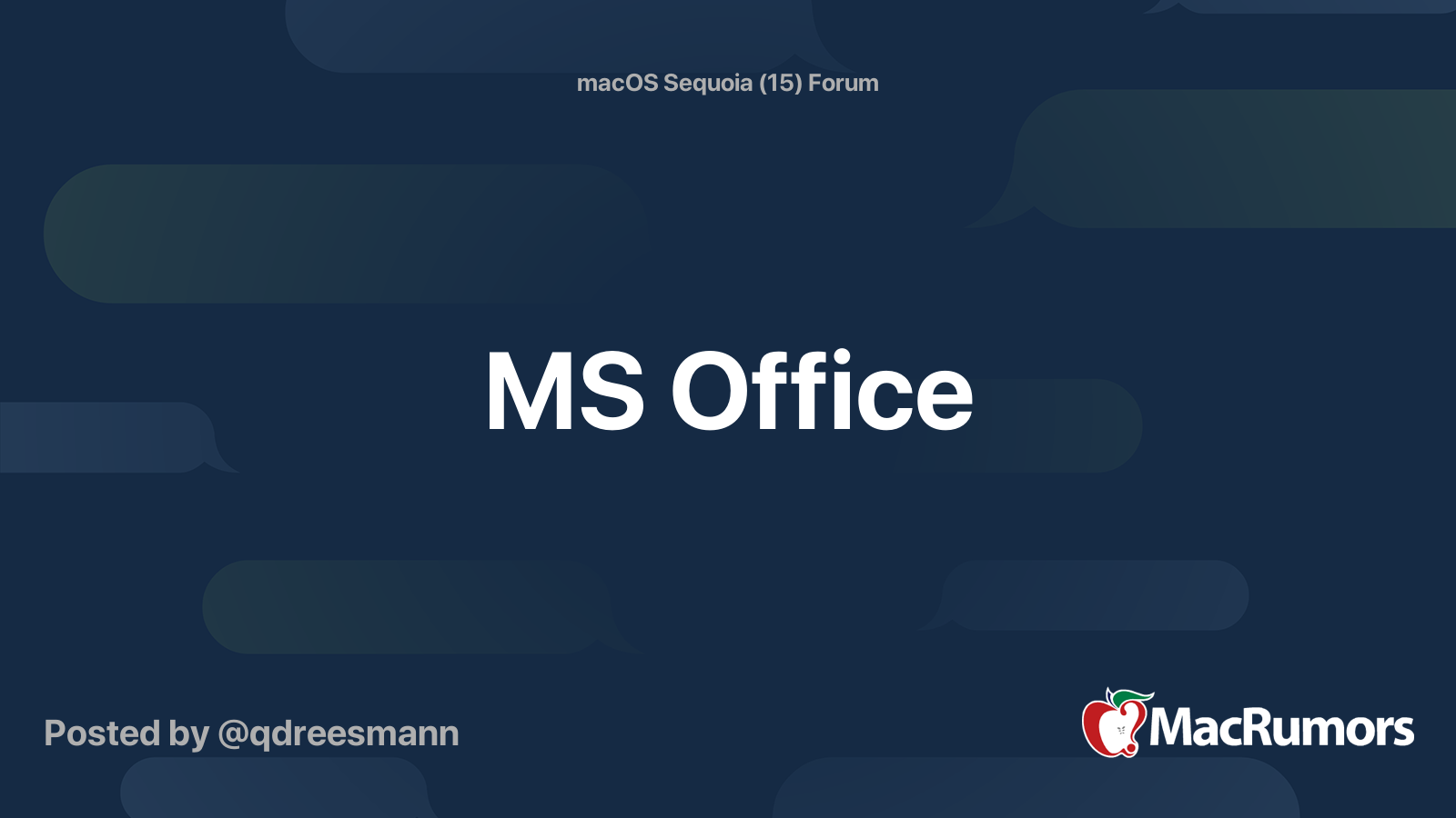 MS Office | MacRumors Forums