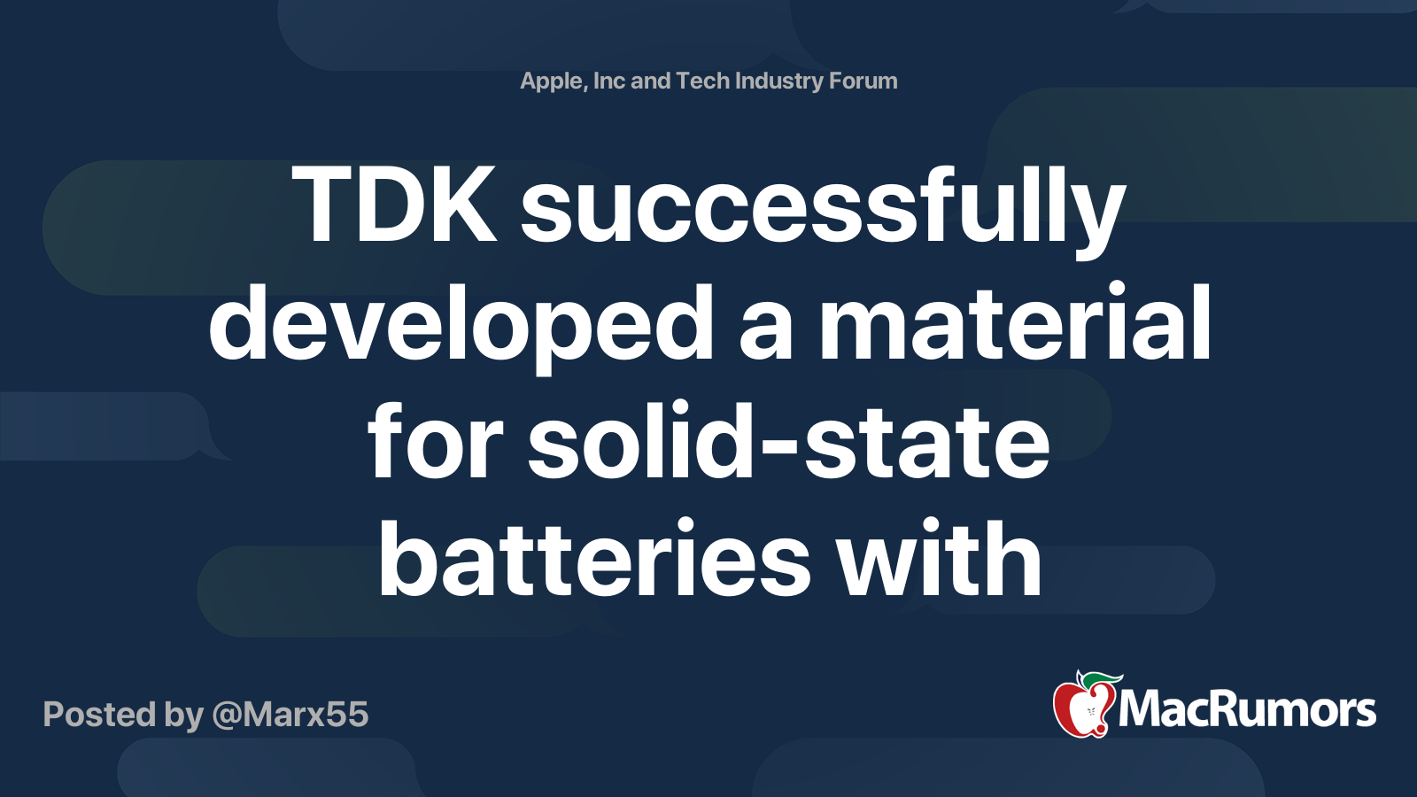 TDK successfully developed a material for solid-state batteries with ...