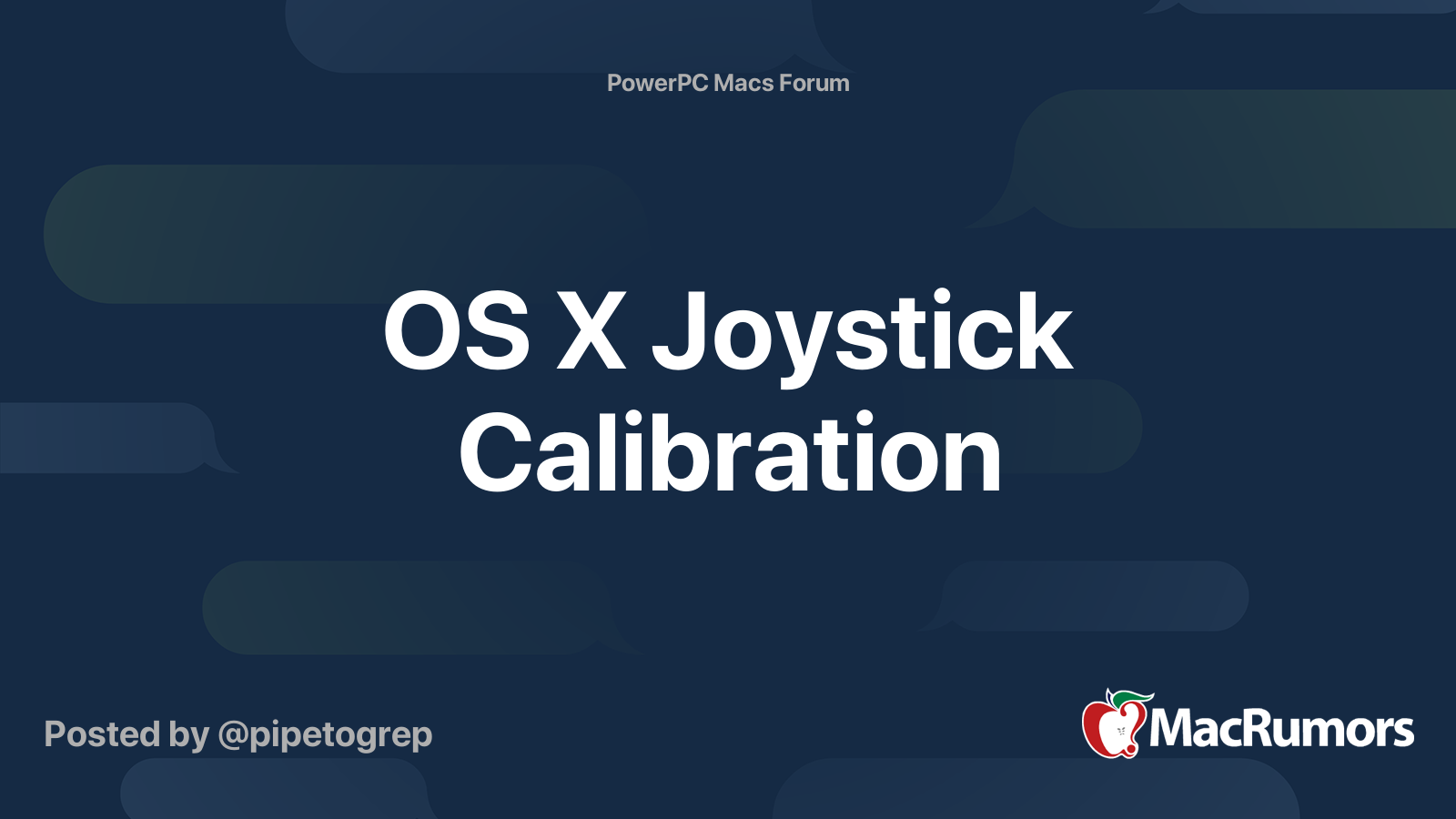 OS X Joystick Calibration | MacRumors Forums