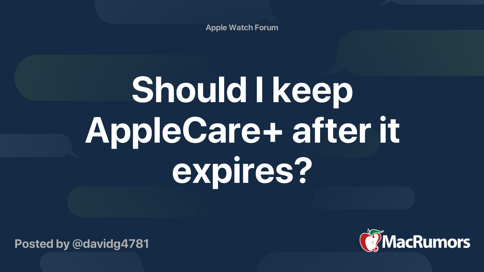 Should I keep AppleCare+ after it expires? | MacRumors Forums