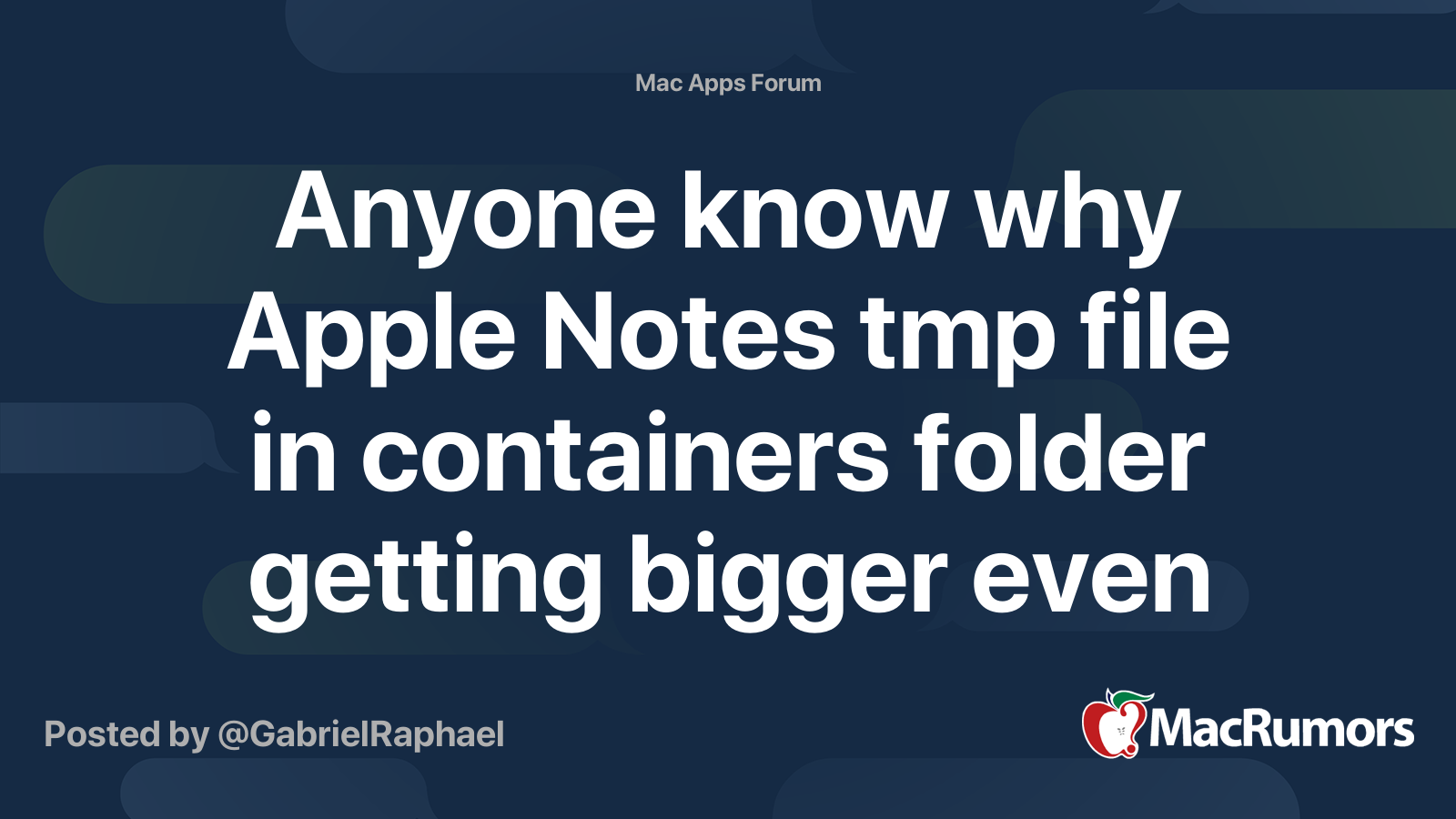 Anyone know why Apple Notes tmp file in containers folder getting ...