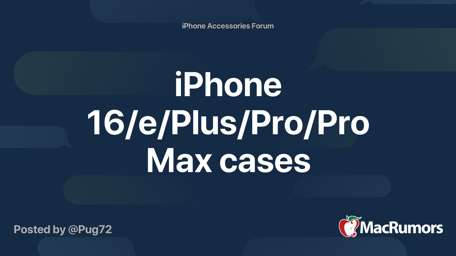 iPhone 16/e/Plus/Pro/Pro Max cases | MacRumors Forums