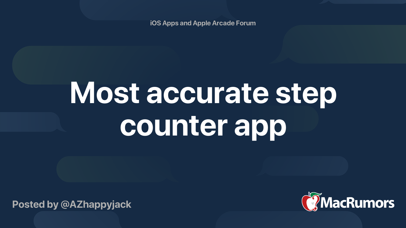 Most accurate step counter app | MacRumors Forums