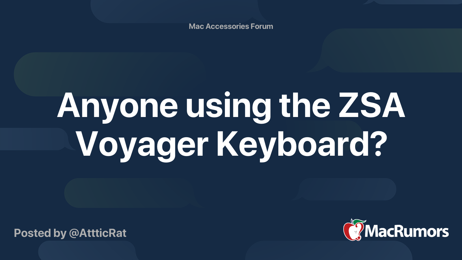 Anyone using the ZSA Voyager Keyboard? | MacRumors Forums