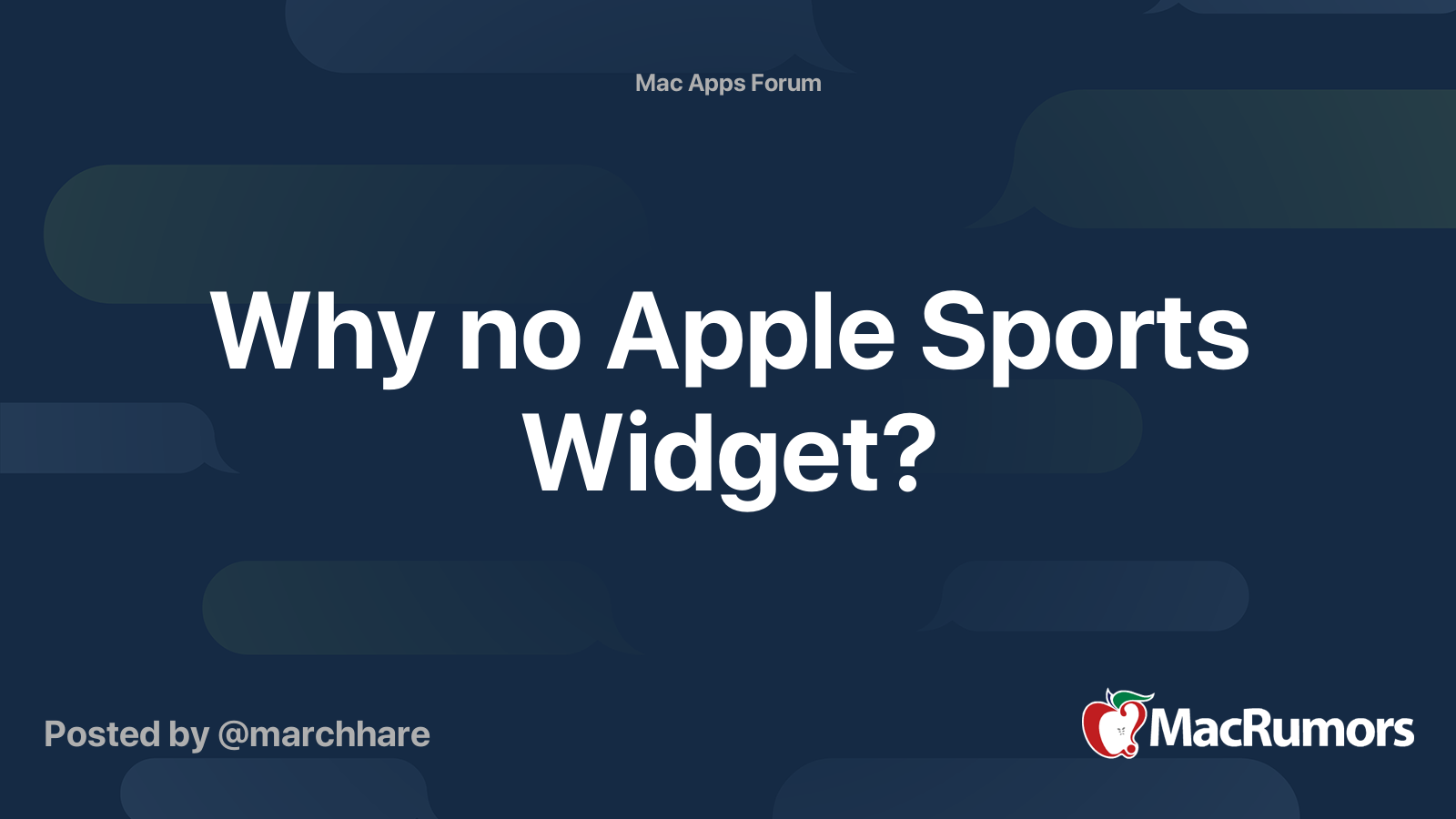 Why no Apple Sports Widget? | MacRumors Forums