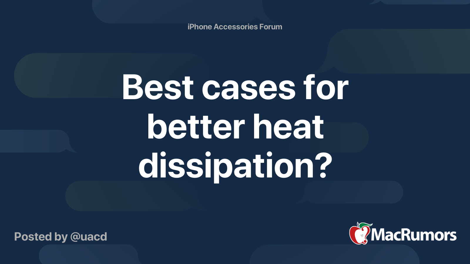 Best cases for better heat dissipation? | MacRumors Forums