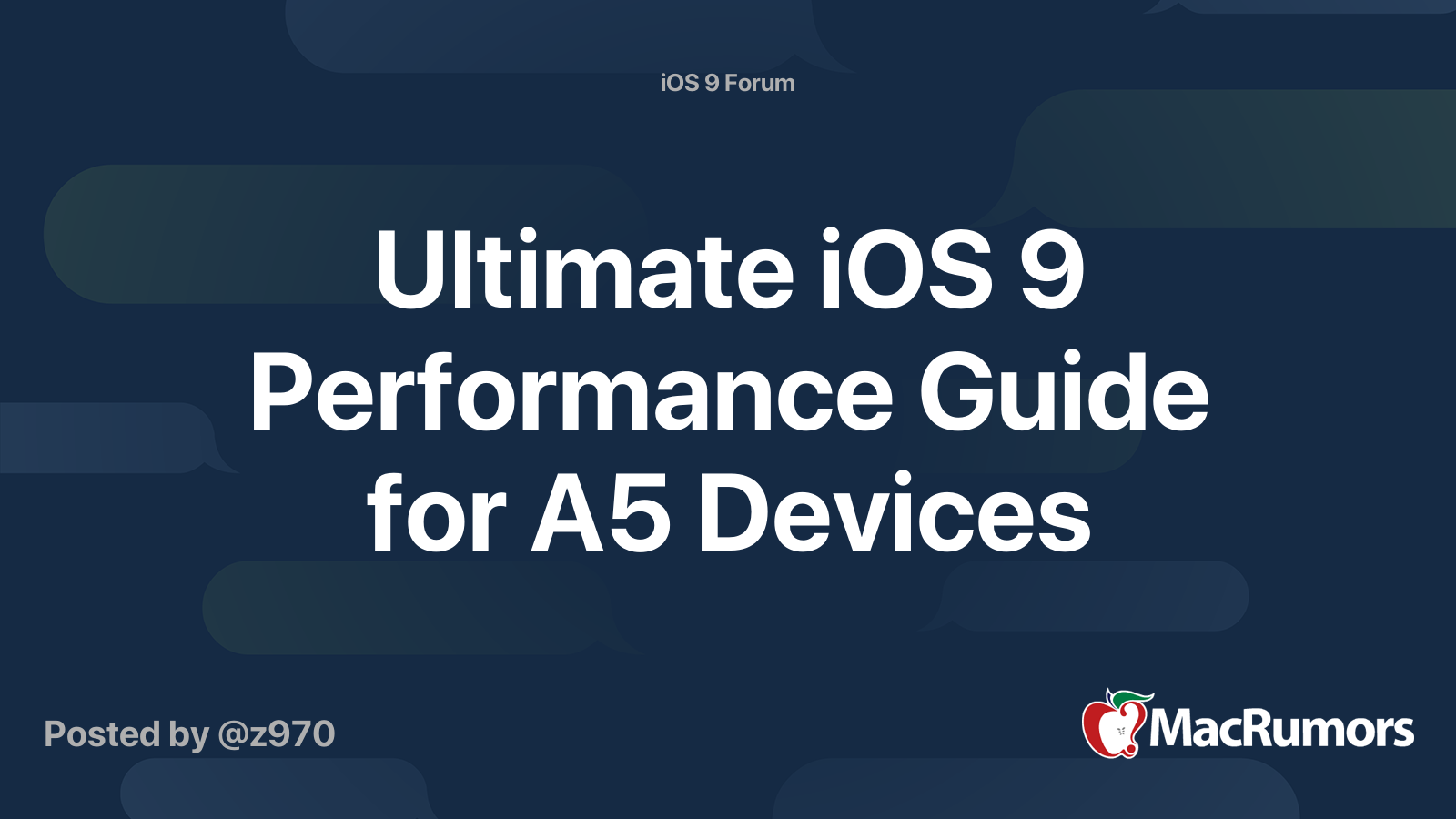 Ultimate iOS 9 Performance Guide for A5 Devices | MacRumors Forums