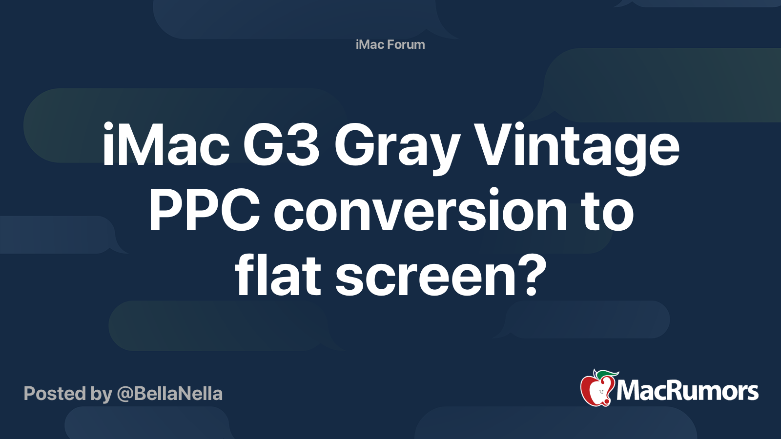 iMac G3 Gray Vintage PPC conversion to flat screen? | MacRumors Forums